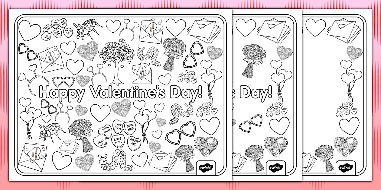Printable Valentine's Day Coloring Sheets | Twinkl USA