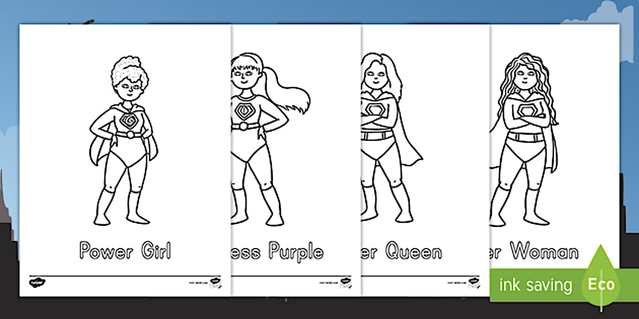 Superhero Coloring Sheets (teacher made) - Twinkl