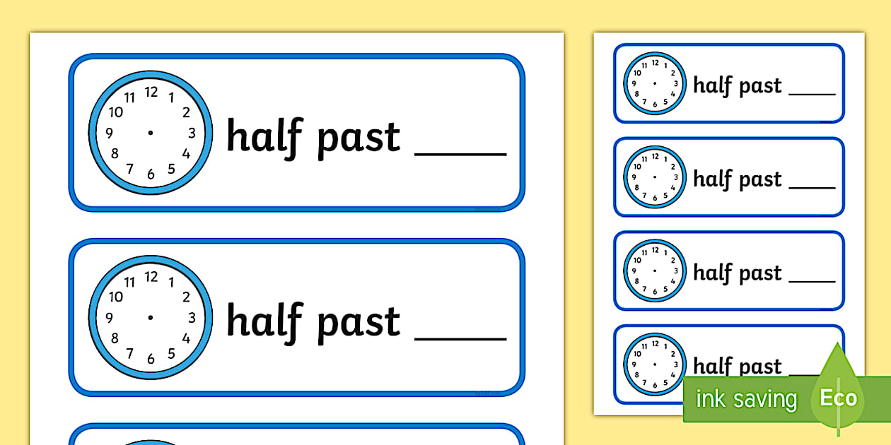 Half Past Own Times Cards (teacher made) - Twinkl