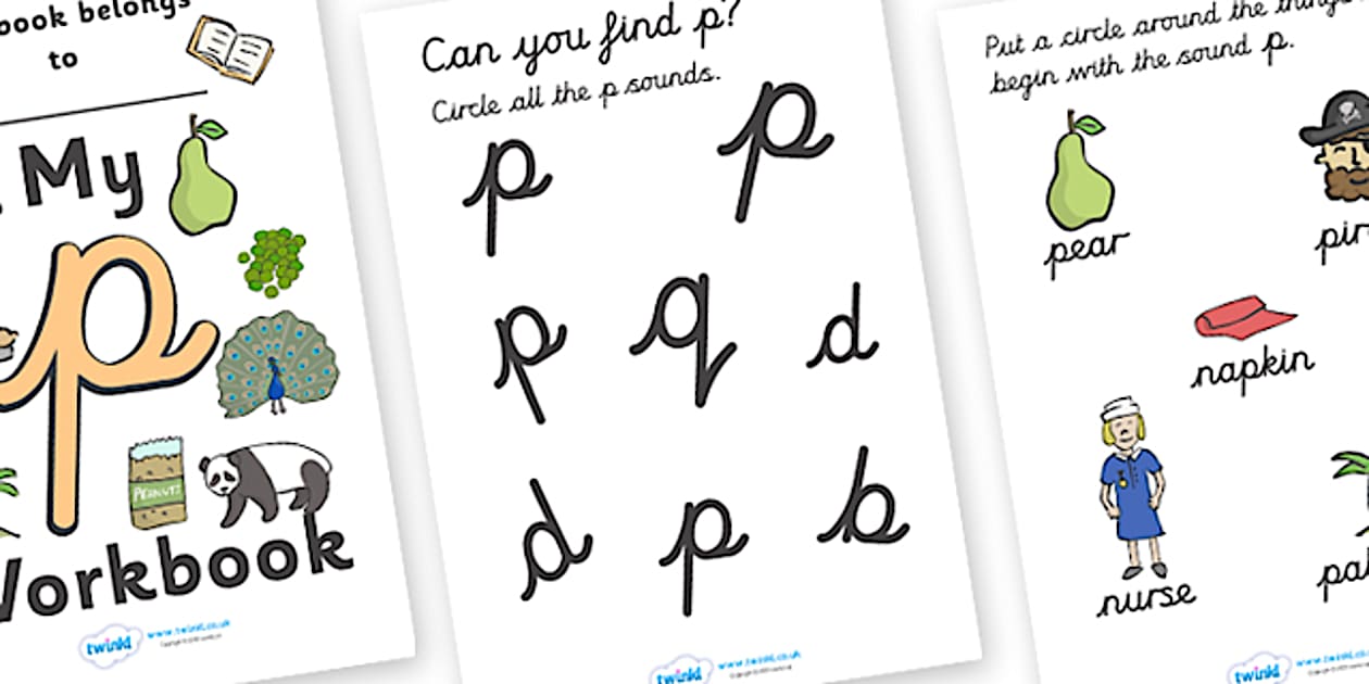 My 'p' Workbook (cursive) (teacher made) - Twinkl
