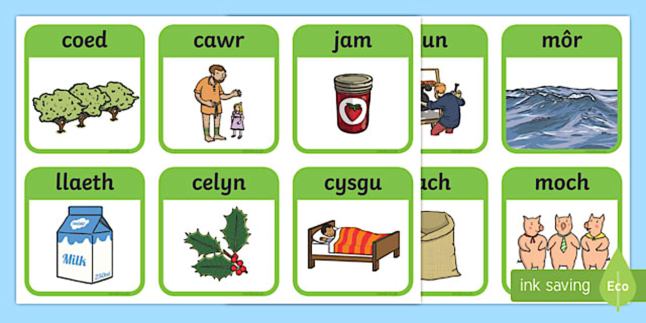 Cardiau Fflach Odli Cymraeg - Cardiau Geirfa i Blant