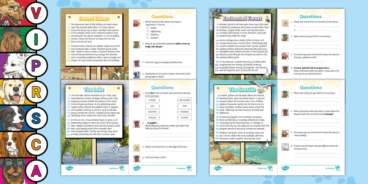 UKS2 Setting Descriptions 60-Second Reads Activity Pack