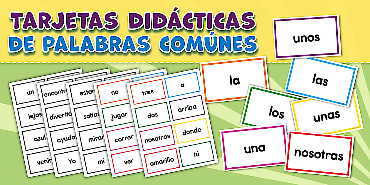 Tarjetas didácticas de palabras comunes en español