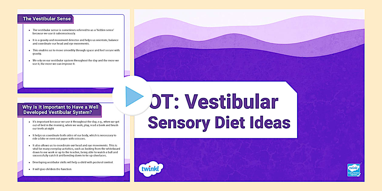 OT: Vestibular Sensory Diet Ideas (teacher made) - Twinkl