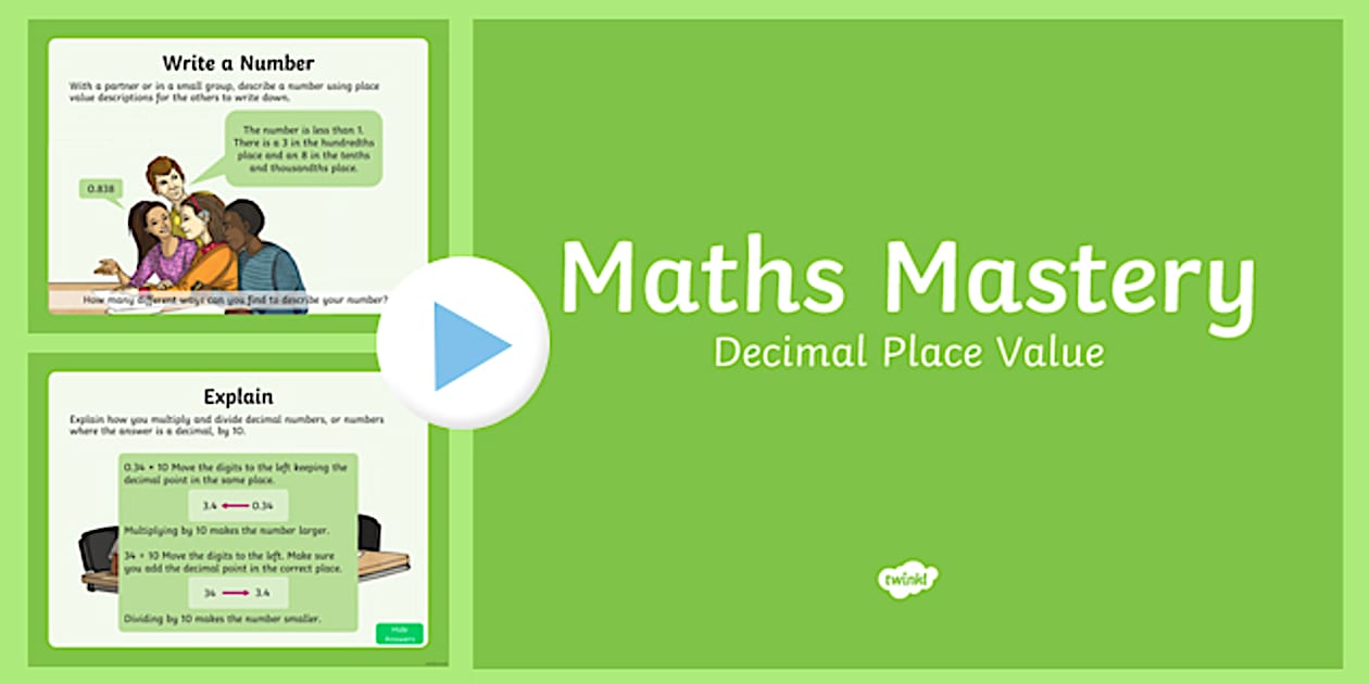 Year 6 Fractions Decimal Place Value Maths Mastery Activities PowerPoint