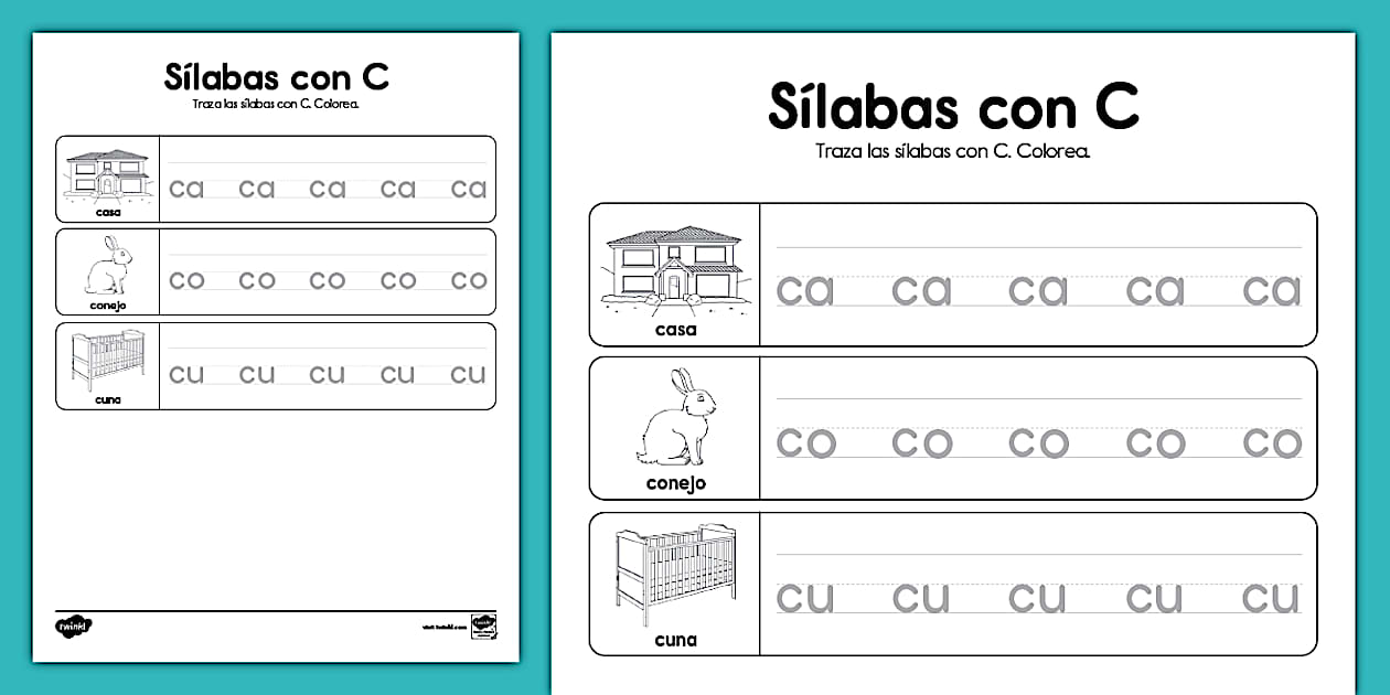 Practicar las sílabas con C / Twinkl USA - Twinkl