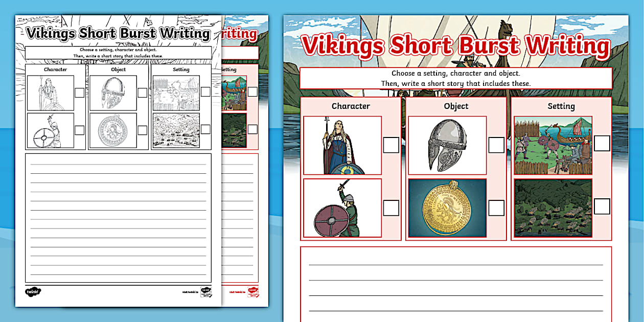 Vikings Short Burst Writing Template (teacher made) - Twinkl