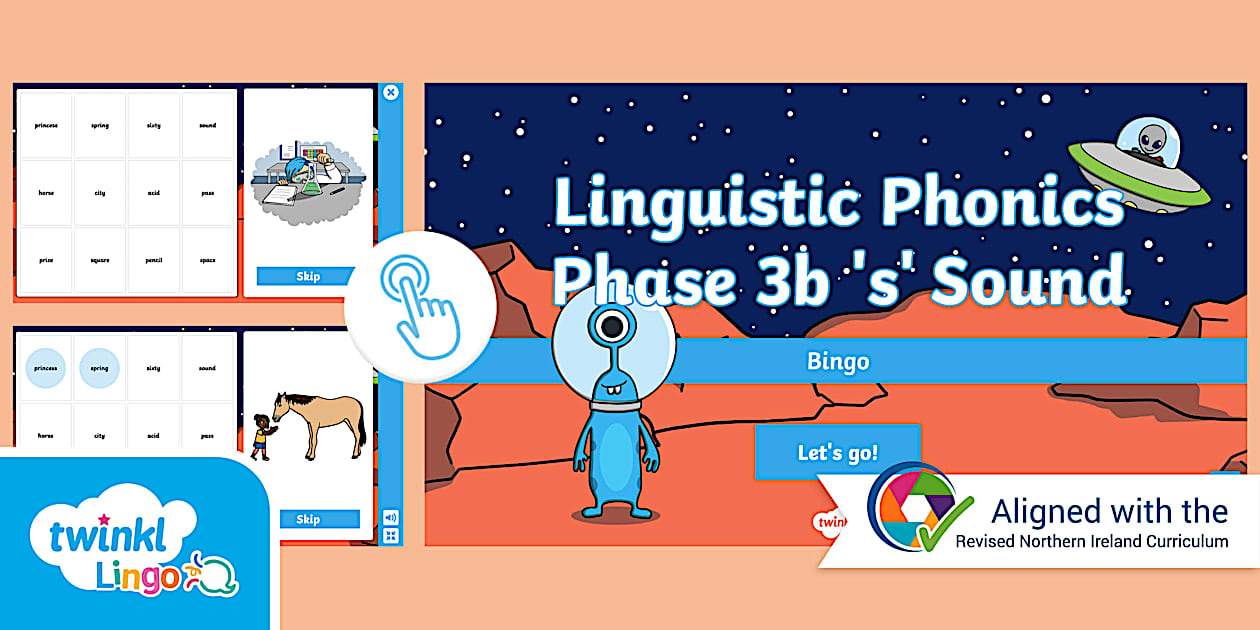 Linguistic Phonics Phase 3b 's' Sound Bingo Game
