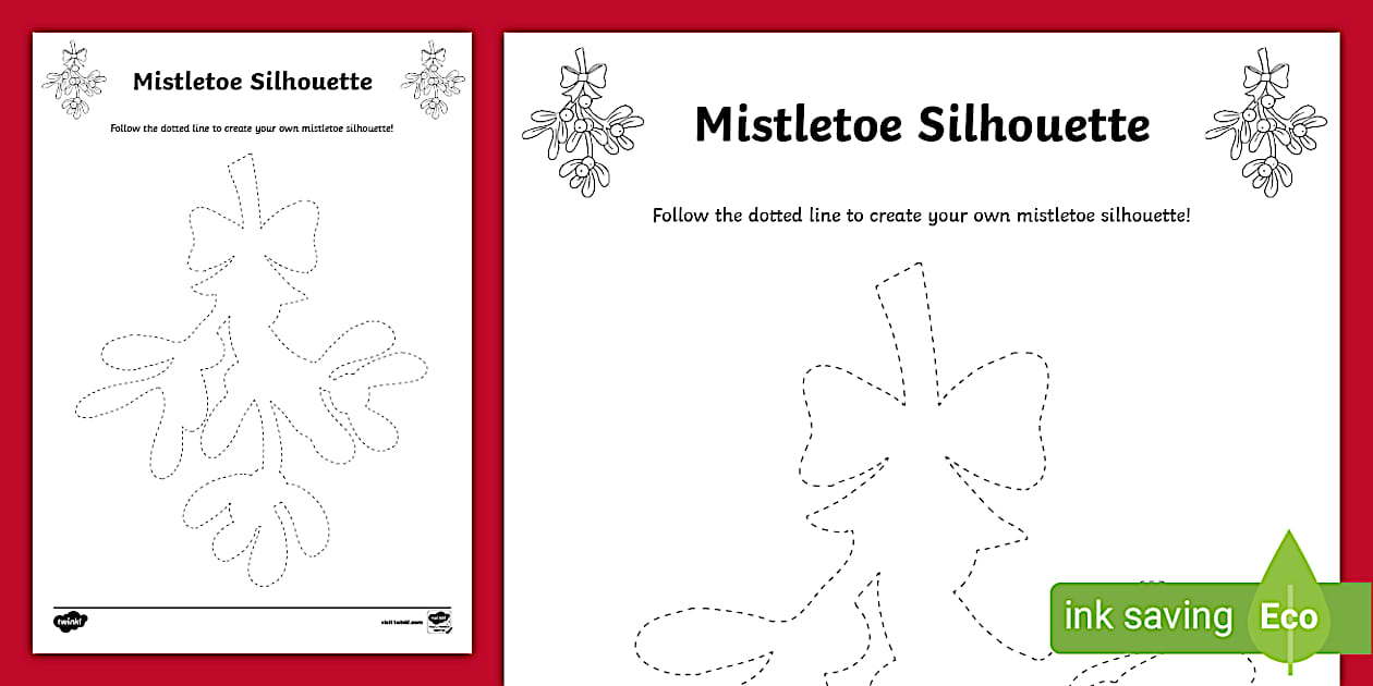 Mistletoe Silhouette Drawing Activity (Teacher-Made)