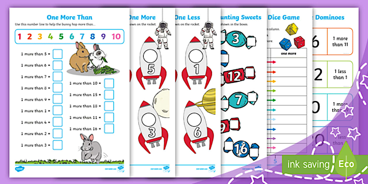 👉 One More, One Less Activity Booklet (Ages 5 - 6)