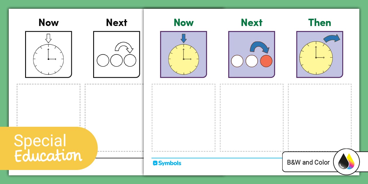 Twinkl Symbols: Now, Next, Then Board for Older Learners