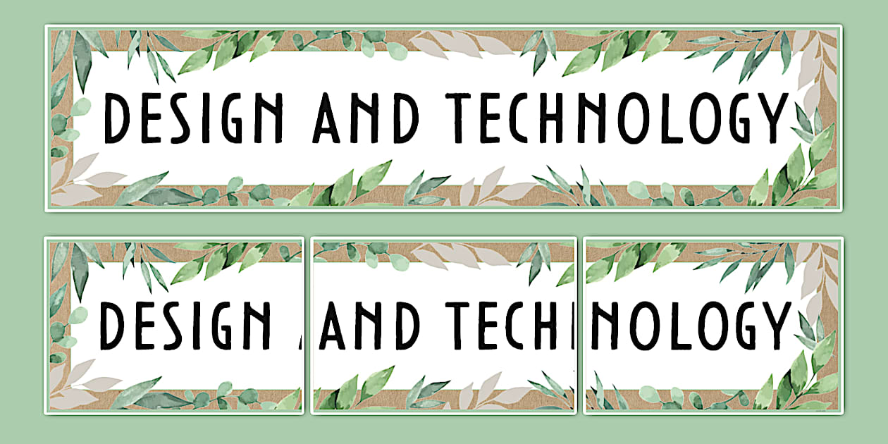 Muted Botanical-Themed Design and Technology Banner - Twinkl