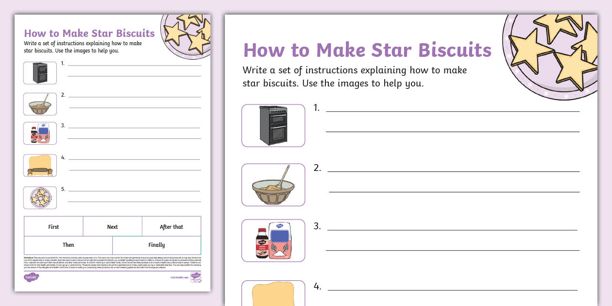 How to Make Star Biscuits Instruction Writing Template