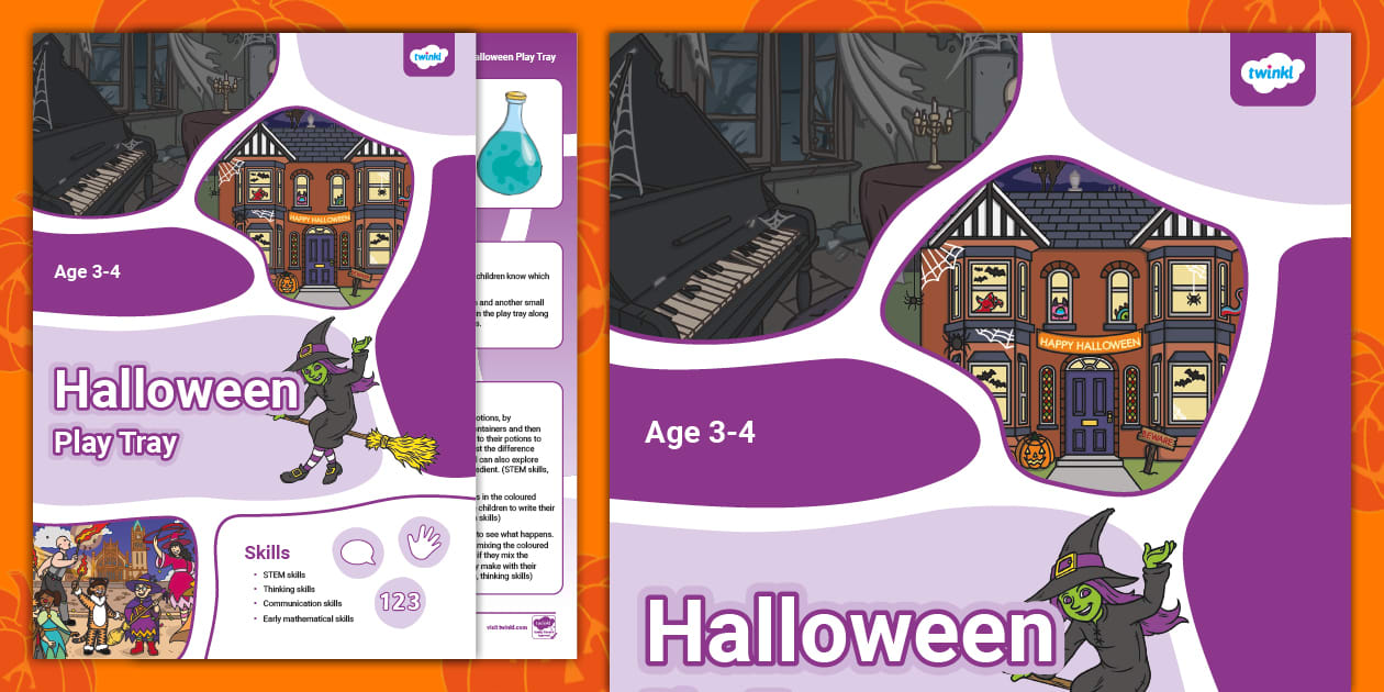 Northern Ireland EYFS Age 3-4 Play Tray: Halloween - Twinkl