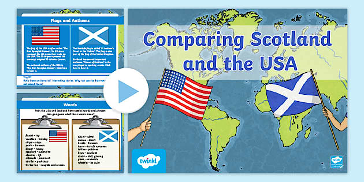 KS2 Comparing the USA and Scotland PowerPoint (Teacher-Made)