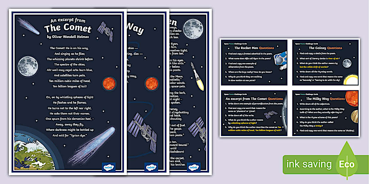 UKS2 Space Poem Pack - Rhyming Space Poems KS2 - Twinkl