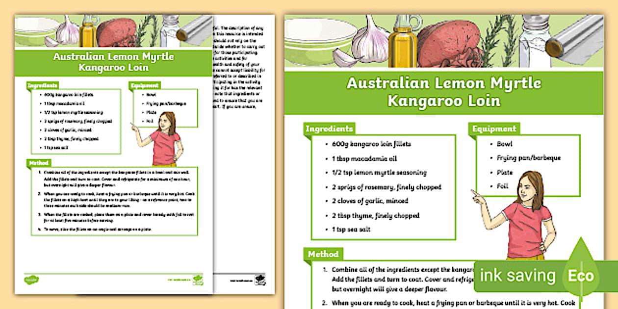 Australian Lemon Myrtle Kangaroo Loin - Harmony Week Recipe