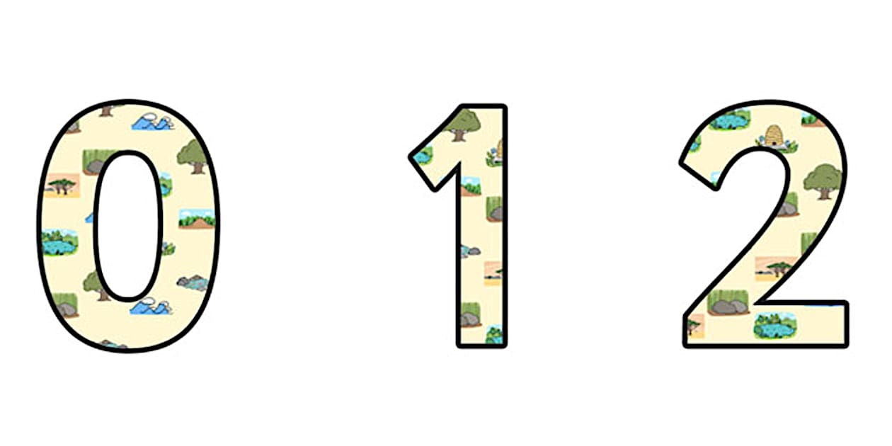 Habitats Small Display Numbers - Twinkl