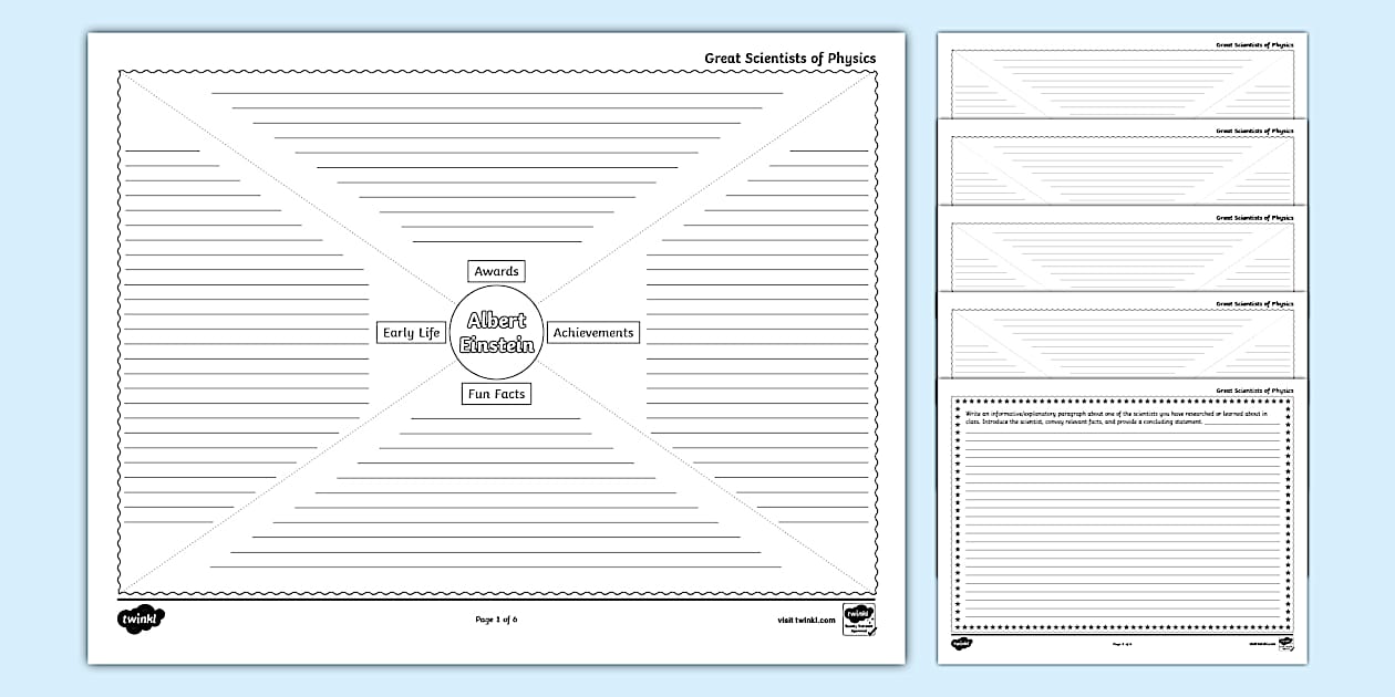 Great Scientists of Physics Graphic Organizer and Writing