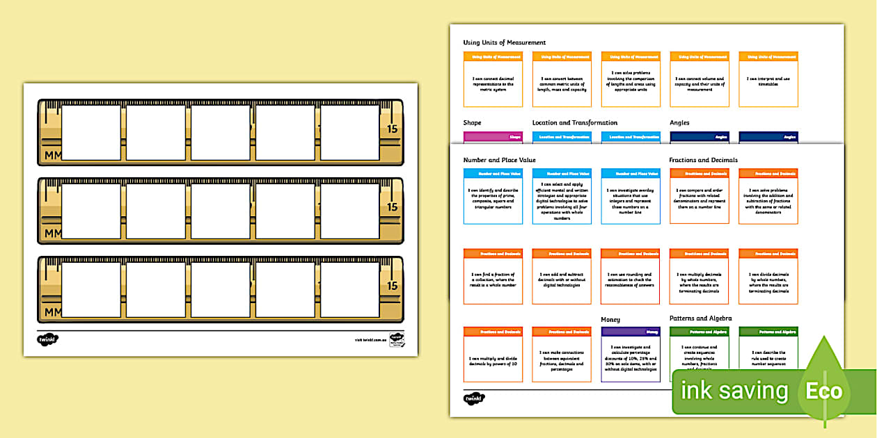 Year 6 Maths Ruler Goal Cards (teacher made) - Twinkl