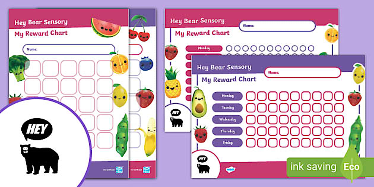 Hey Bear Sensory: Reward Chart (teacher made) - Twinkl