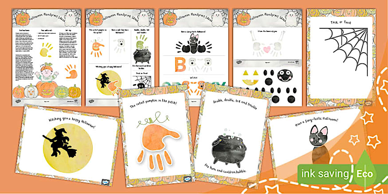 Halloween Handprint Ideas (teacher made) - Twinkl