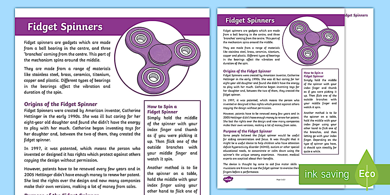 Fidget Spinners Fact File - Fidget Spinner Facts for Kids
