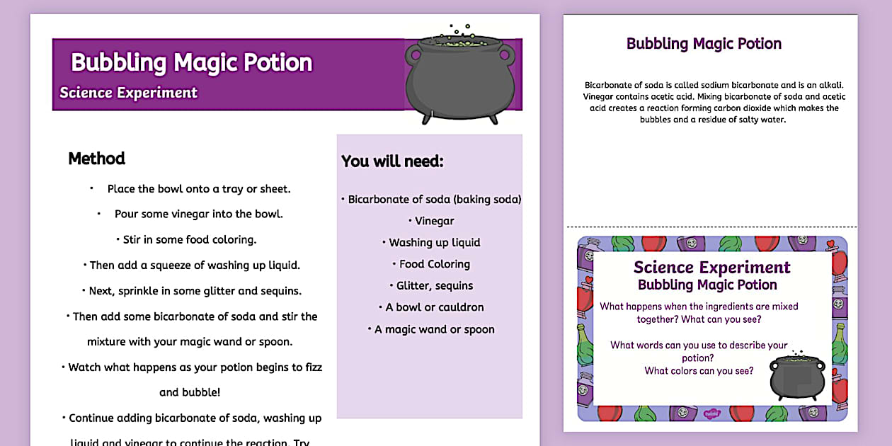 Halloween Magic Potion Experiment (Teacher-Made) - Twinkl