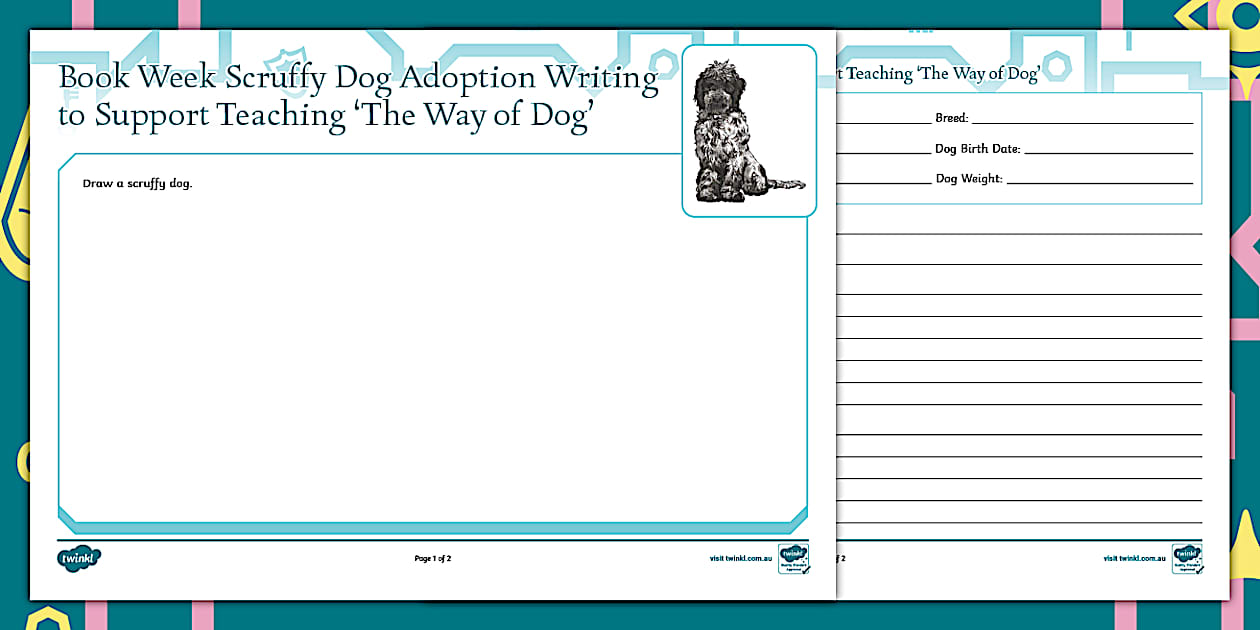 Book Week Scruffy Dog Writing to Support 'The Way of Dog'