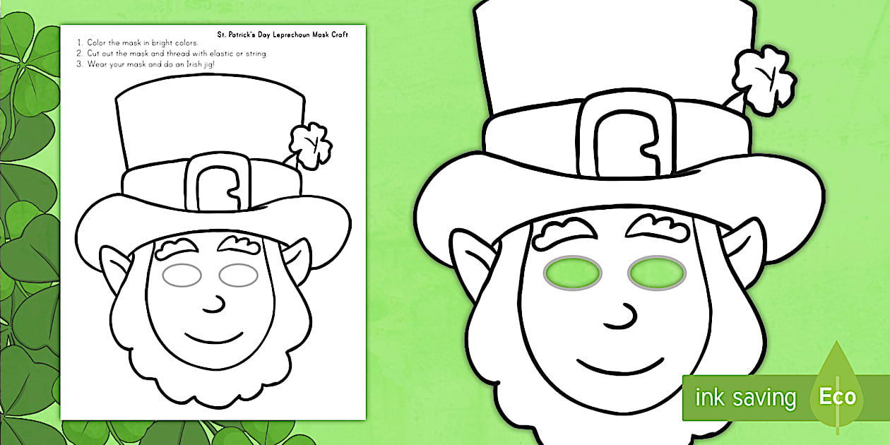 St. Patrick’s Day Leprechaun Mask Printable | Twinkl USA