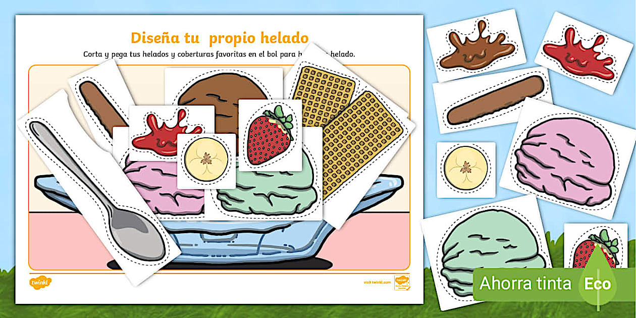 Ficha de actividad: Diseña tu propio helado (teacher made)