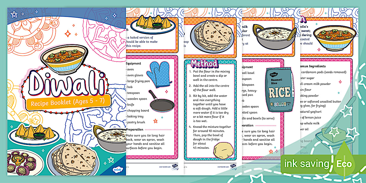 Hindu Diwali Recipe Booklet (Ages 5 - 7) (teacher made)