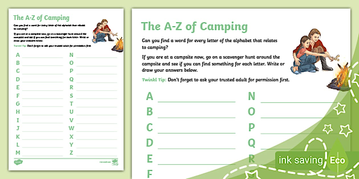The A-Z of Camping Word Game For Kids | Twinkl Parents
