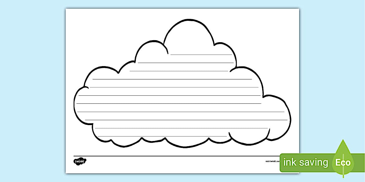 Cloud Writing Template (teacher made) - Twinkl