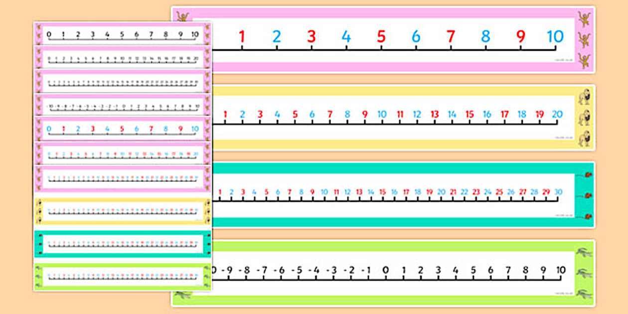 Editable Crocodile Themed Number Lines Pack Up To 30