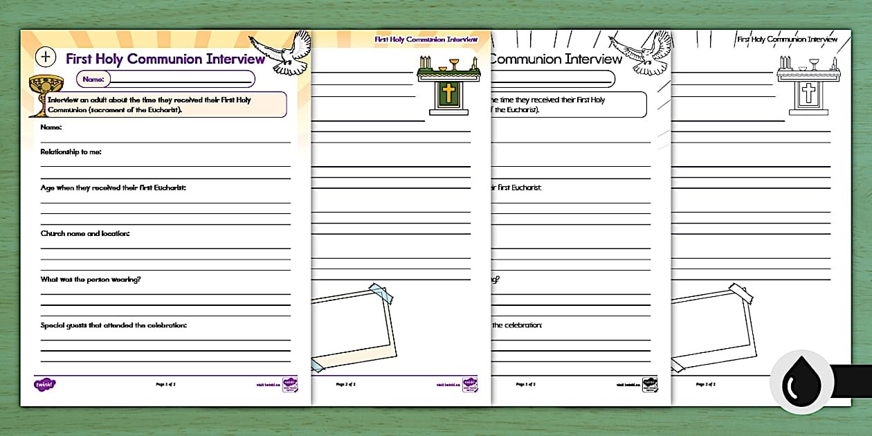 First Communion Preparation Interview Activity - Twinkl
