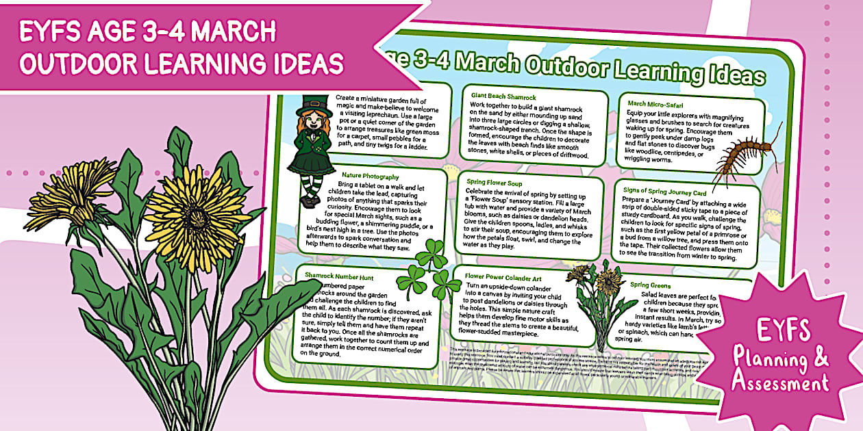EYFS Age 3-4 Outdoor Learning Ideas: March