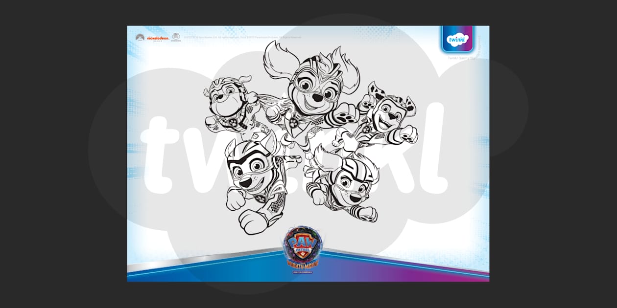 mighty pups colouring