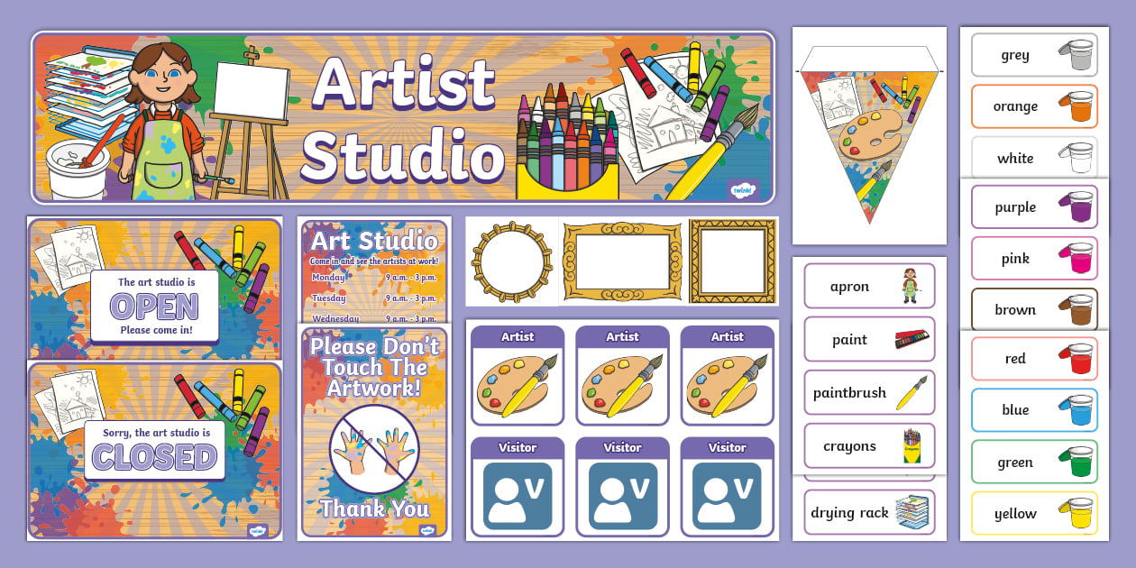 Artist Studio Role-Play Pack - EYFS (teacher made) - Twinkl
