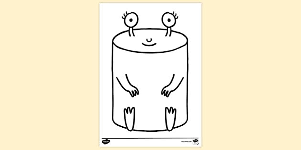 Cylinder Alien Colouring Sheet | Colouring Sheets - Twinkl