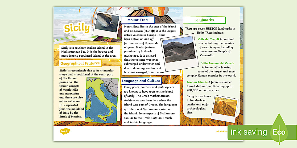 Sicily Fact File - Twinkl - KS2 (teacher made) - Twinkl