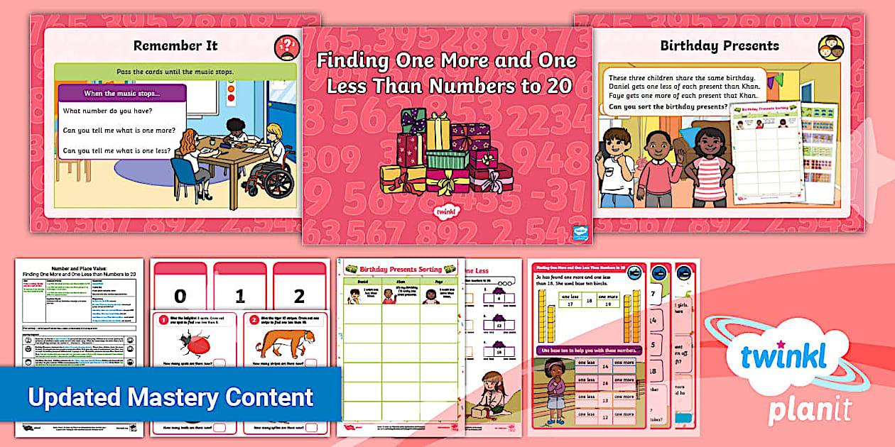 Y1 Identify One More or One Less PlanIt Maths Lesson 32