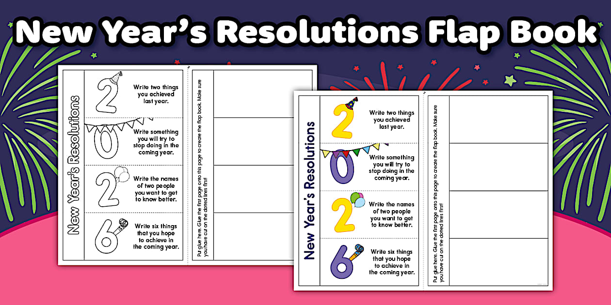 New Year 2026 Flap Book Activity