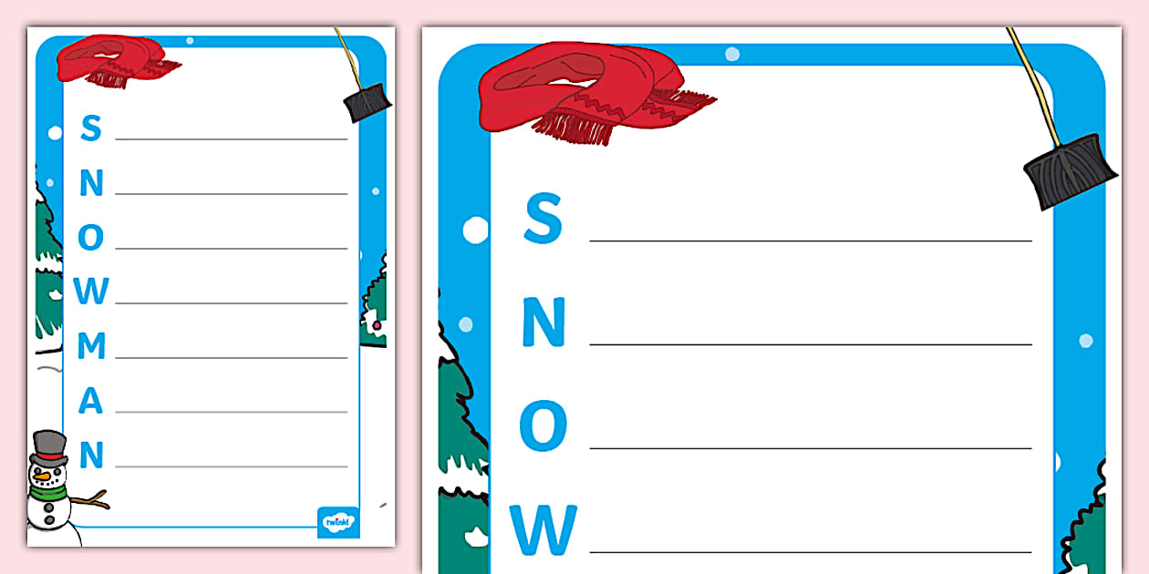 Christmas Snowman Acrostic Poem - Cute Christmas Poem