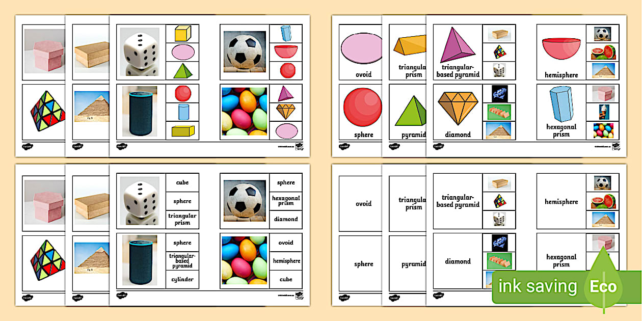 3D Shapes Differentiated Clip Cards (teacher made) - Twinkl