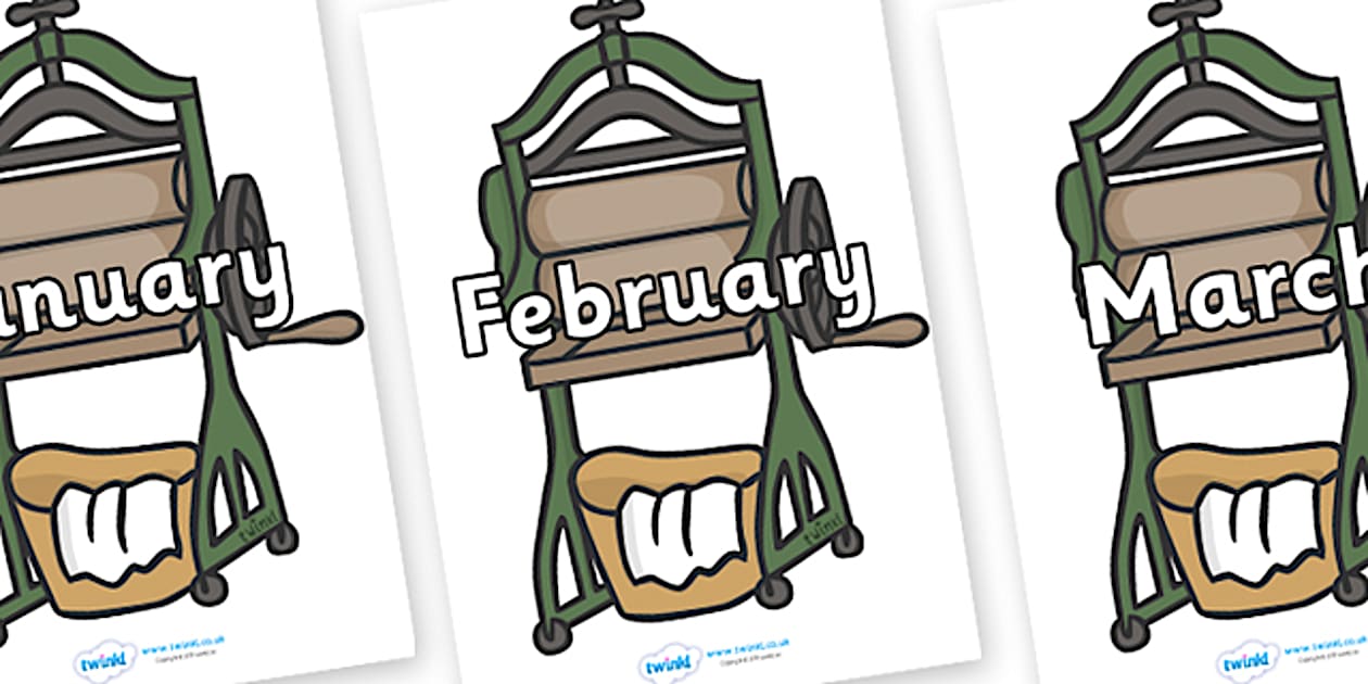 Months of the Year on Mangle (teacher made) - Twinkl