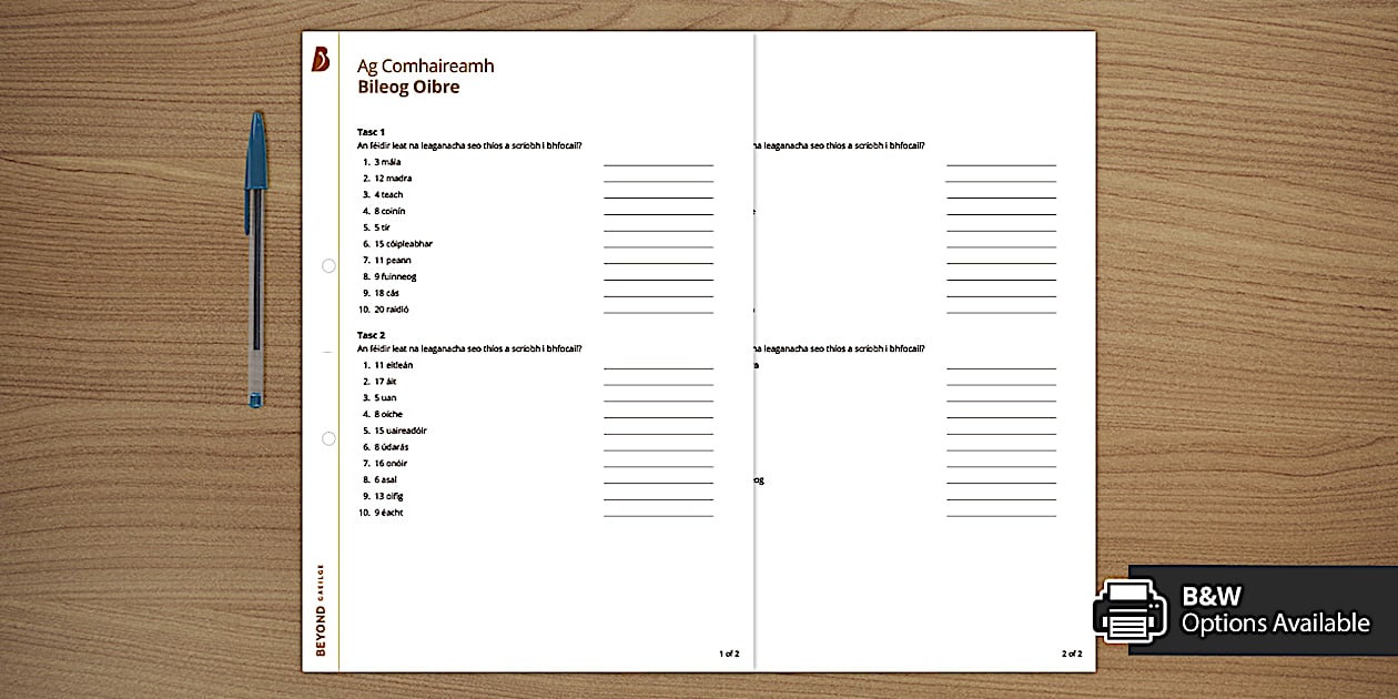 Ag Comhaireamh Bileog Oibre (teacher made) - Twinkl