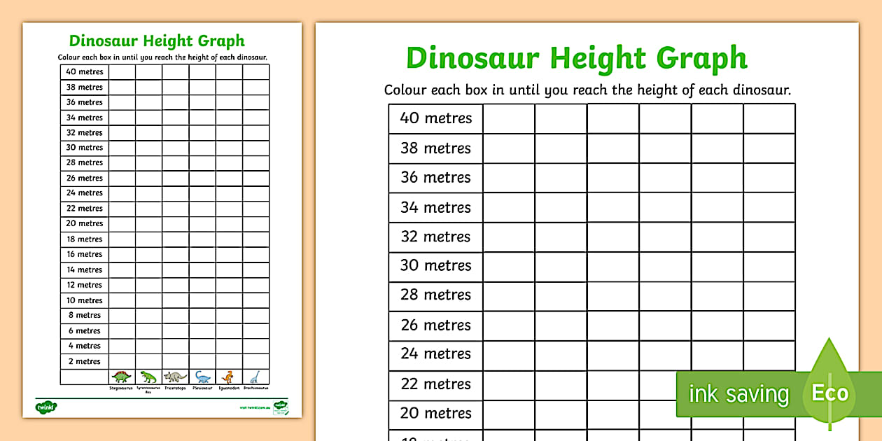 Dinosaur Height Graph (Teacher-Made) - Twinkl