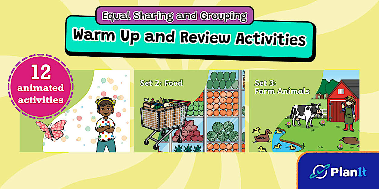Equal Sharing and Grouping Warm Up and Review Activities