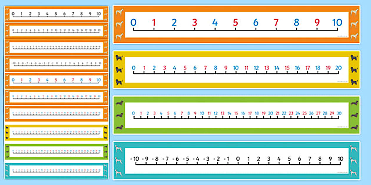 Dog Themed Number Lines Pack up to 30 (teacher made)